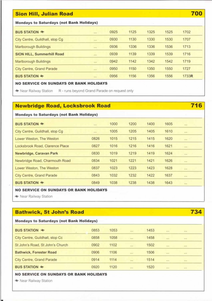 Timetable For 700 Route Ct Coaches 1159
